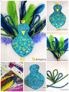 Pipecleaner Feather Peacock Craft - Artsy Craftsy Mom