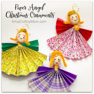 How to Make Paper Angel Christmas Ornaments - Artsy Craftsy Mom