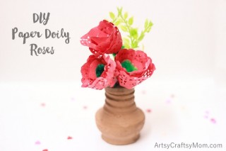 DIY Paper Doily Roses - #KIDSCRAFTSTARS challenge - Artsy Craftsy Mom