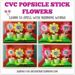 CVC Popsicle Stick Flowers to Learn Rhyming Words