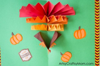 DIY Thanksgiving Turkey Pop Up Card - Artsy Craftsy Mom