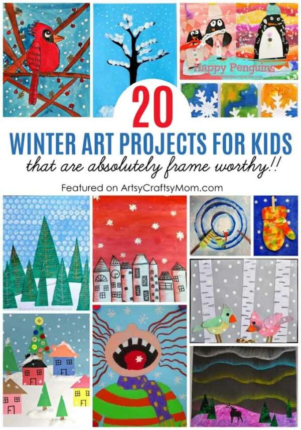 20 Gorgeous Winter Art Ideas For Kids! - Artsy Craftsy Mom