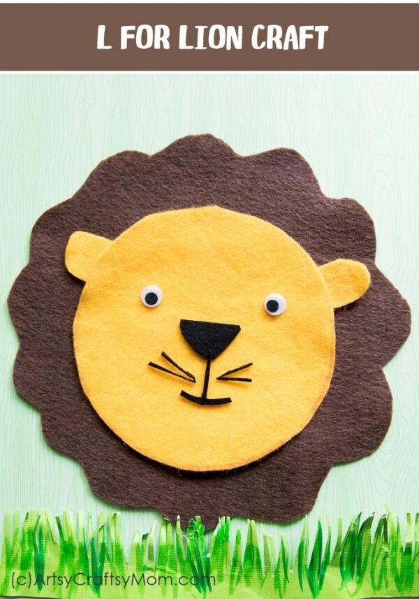 L for Lion Craft with Printable Template - Artsy Craftsy Mom