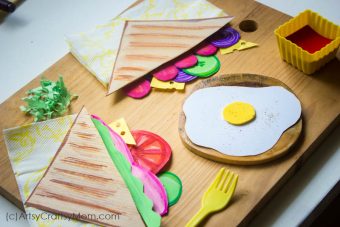 Pretend Play Food Collage - Paper Sandwich Craft for Kids