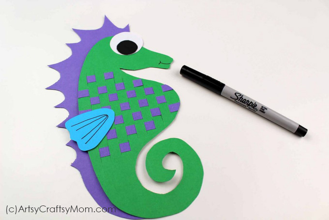 Paper Weaving Seahorse Craft for Kids | Artsy Craftsy Mom