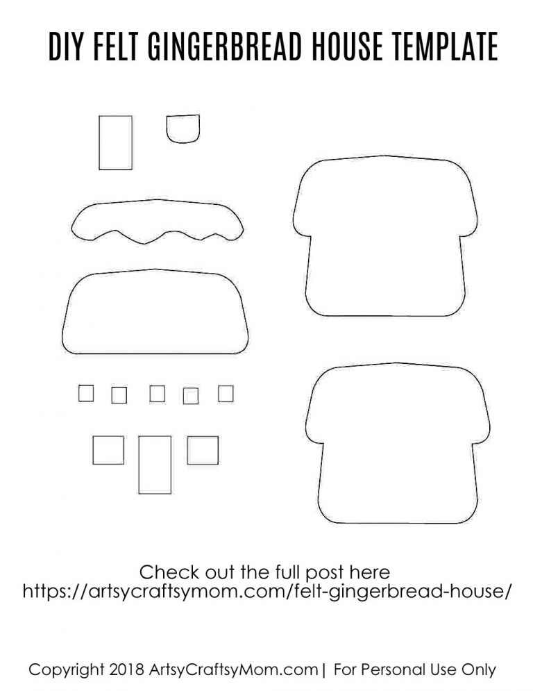 DIY Felt Gingerbread House Christmas Ornament + Free Template