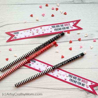 'You are the WRITE friend For Me' Free Printable Valentine Tags