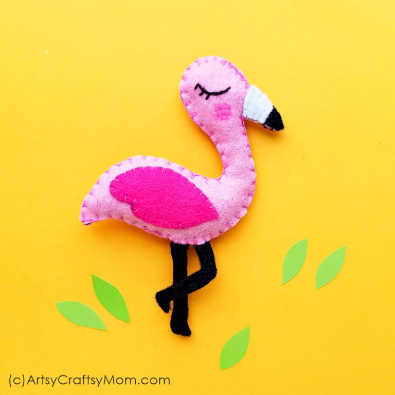 DIY Felt Flamingo Plushie | Easy Felt Craft for Kids