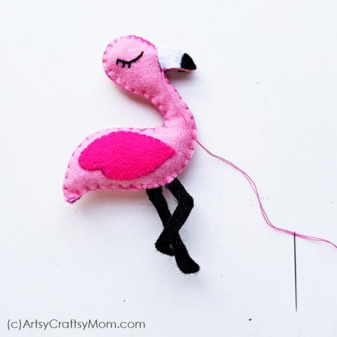 DIY Felt Flamingo Plushie | Easy Felt Craft for Kids