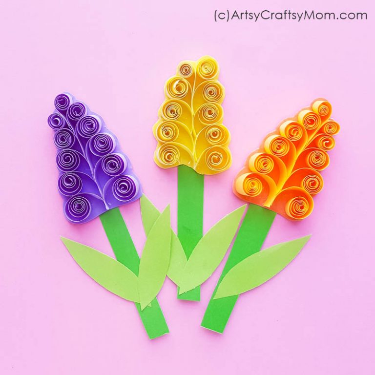 Rolled Paper Hyacinth Spring Flower Craft for Kids