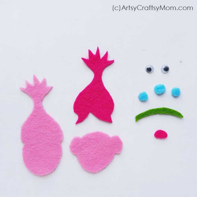 Troll Inspired Felt Pencil Toppers