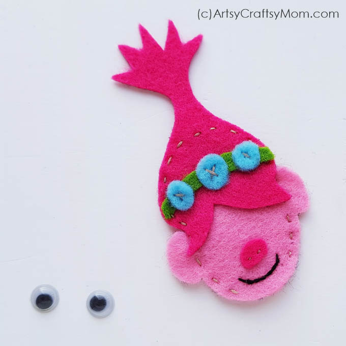 Troll Inspired Felt Pencil Toppers