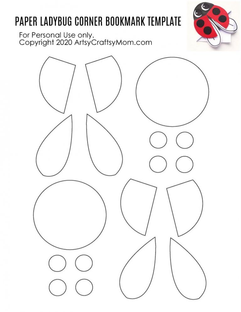 Ladybug Corner Paper Bookmarks