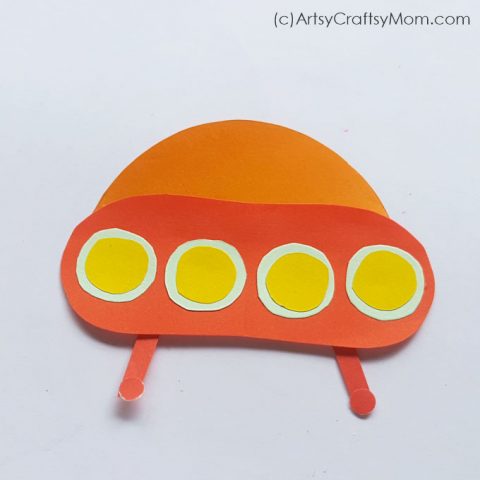 Printable Alien Ship Paper Craft - Artsy Craftsy Mom
