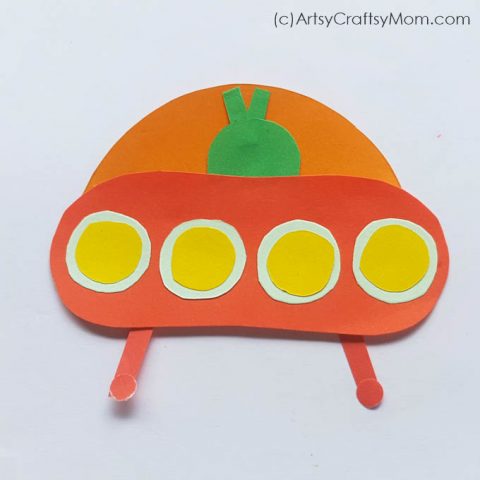 Printable Alien Ship Paper Craft - Artsy Craftsy Mom