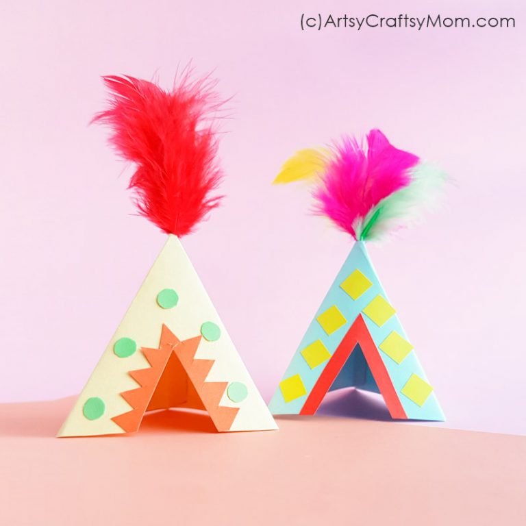 Mini Paper Teepee Craft - Decorations for Thanksgiving