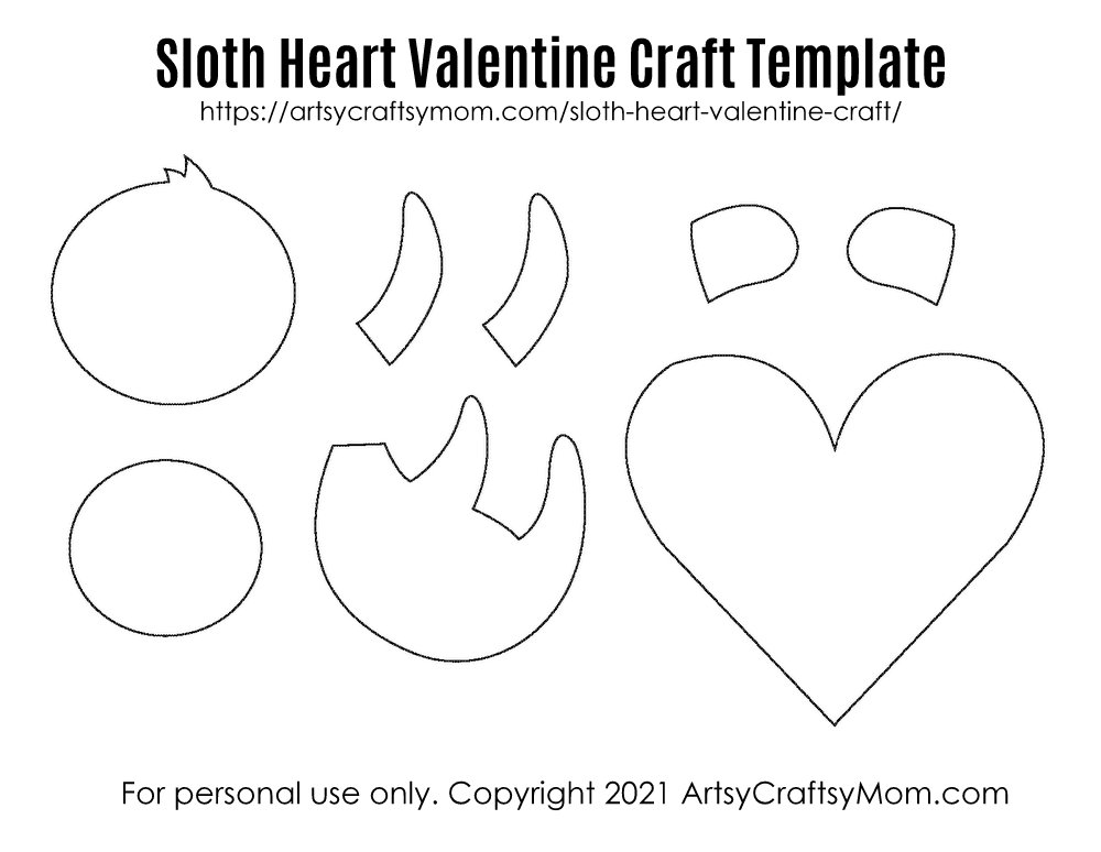 Sloth Heart Valentine Craft