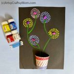 Q-tip Flower Art Mother's Day Card