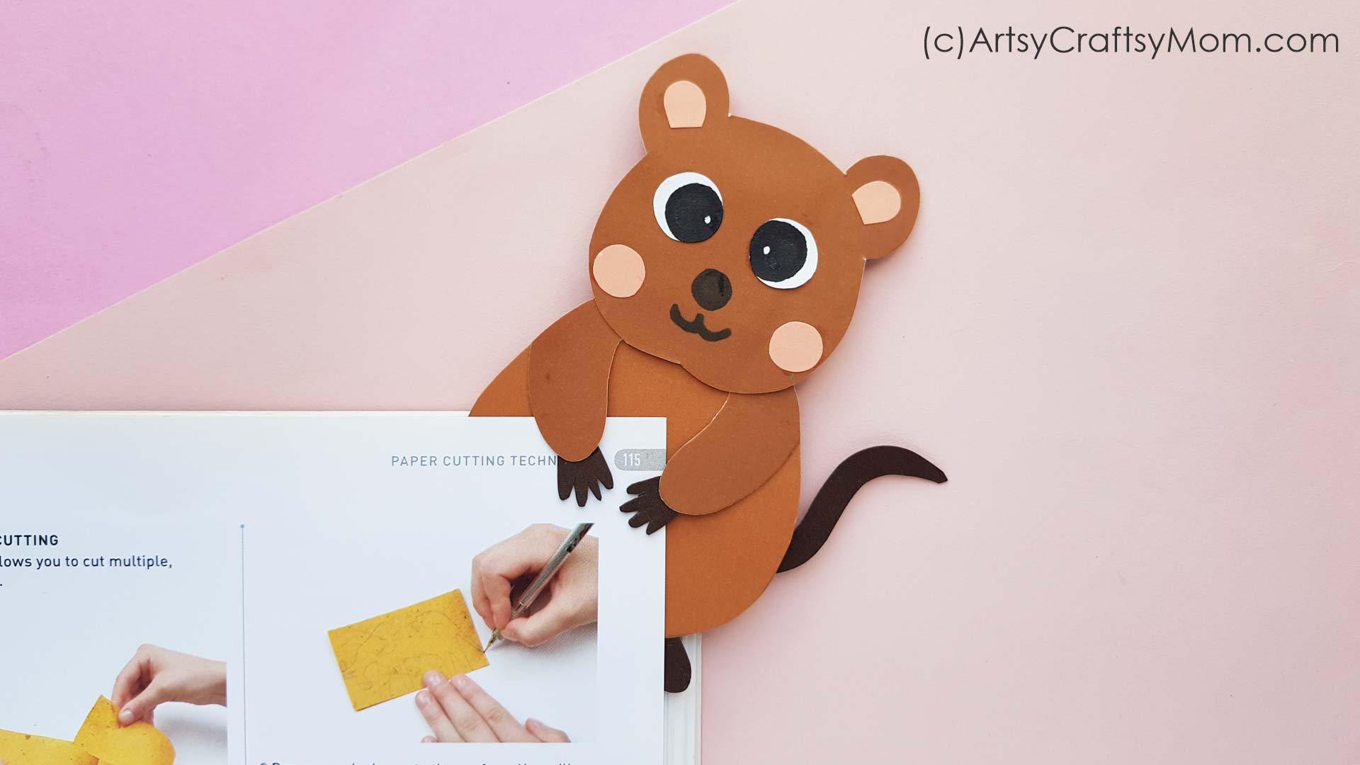 Printable Quokka Hug Bookmark Craft