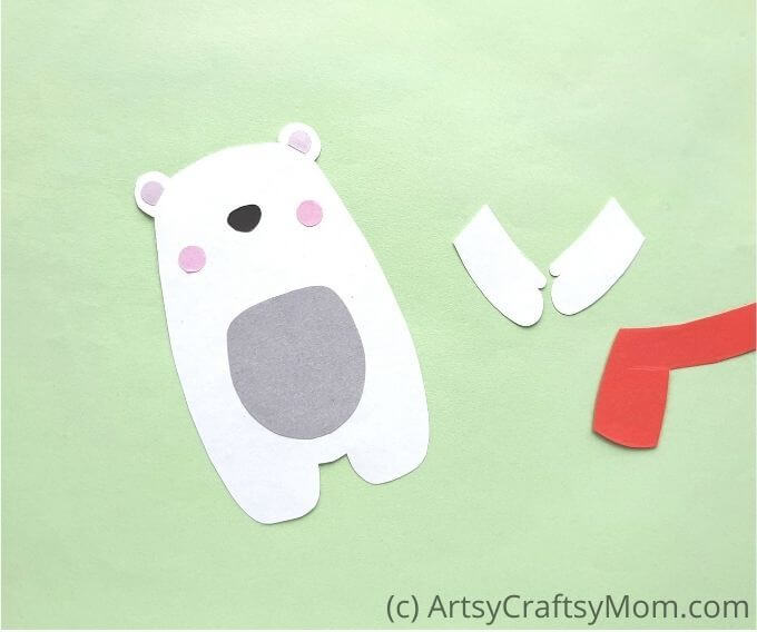 Adorable Polar Bear Hug Bookmark Papercraft