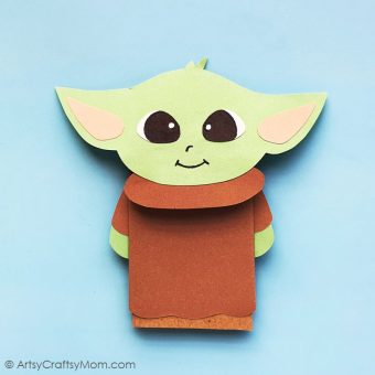 Adorable Paper Bag Baby Yoda Craft for Kids