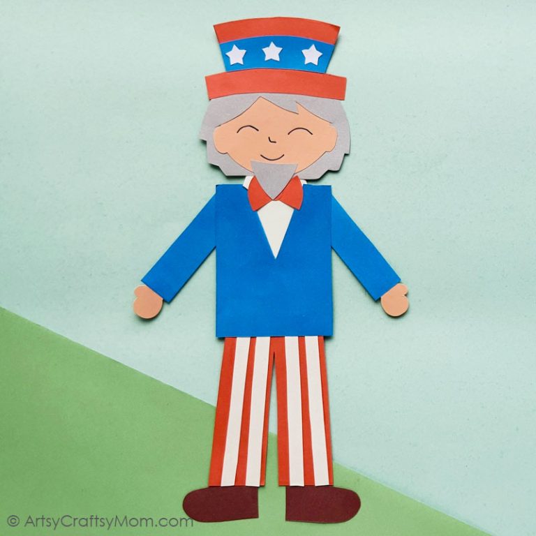 Papercraft Uncle Sam Puppet | Cute & Easy 4th of July Craft