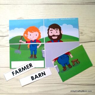 Farm Theme Printable File Folder Game - Artsy Craftsy Mom