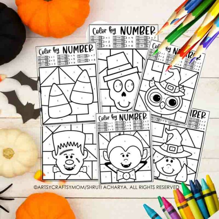 5 Easy and Fun Printable Color By Number Sheets
