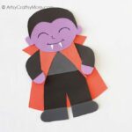 Easy Printable Paper Dracula Bookmark for Kids