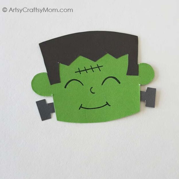 Cute and Easy Printable Frankenstein Bookmark for Kids