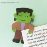 Cute and Easy Printable Frankenstein Bookmark for Kids