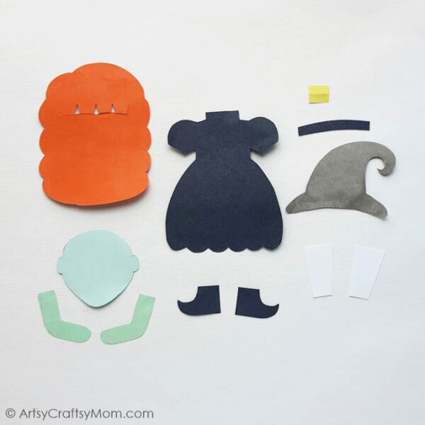 Easy Paper Witch Bookmark for Kids