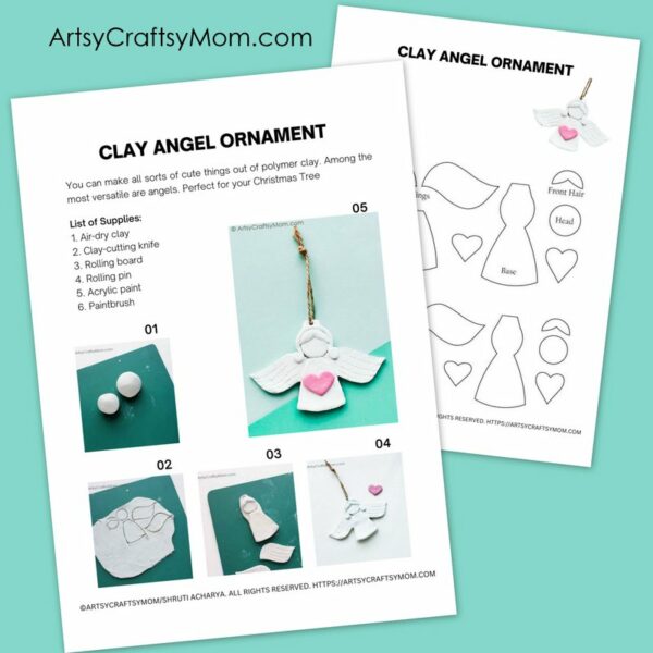 Beautiful DIY Clay Angel Ornament for Christmas