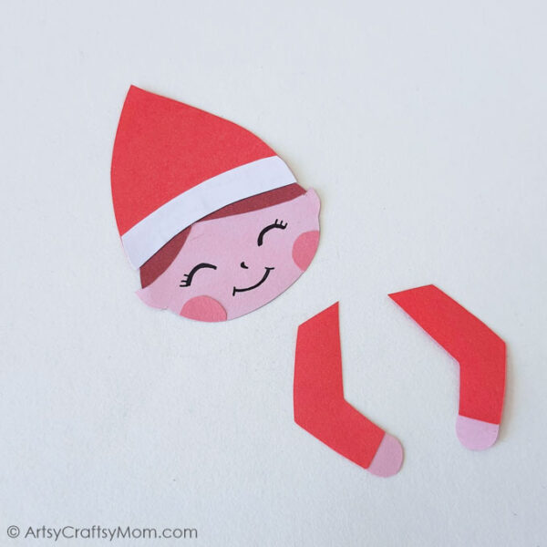 Easy Elf on the Shelf Bookmark Craft - Artsy Craftsy Mom