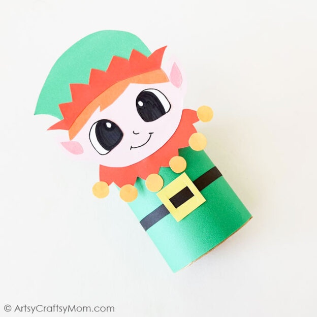 Adorable Toilet Paper Roll Elf Craft for Kids