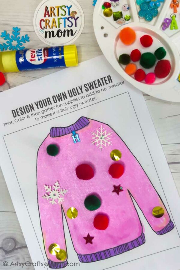Free Printable Ugly Christmas Sweater Craft