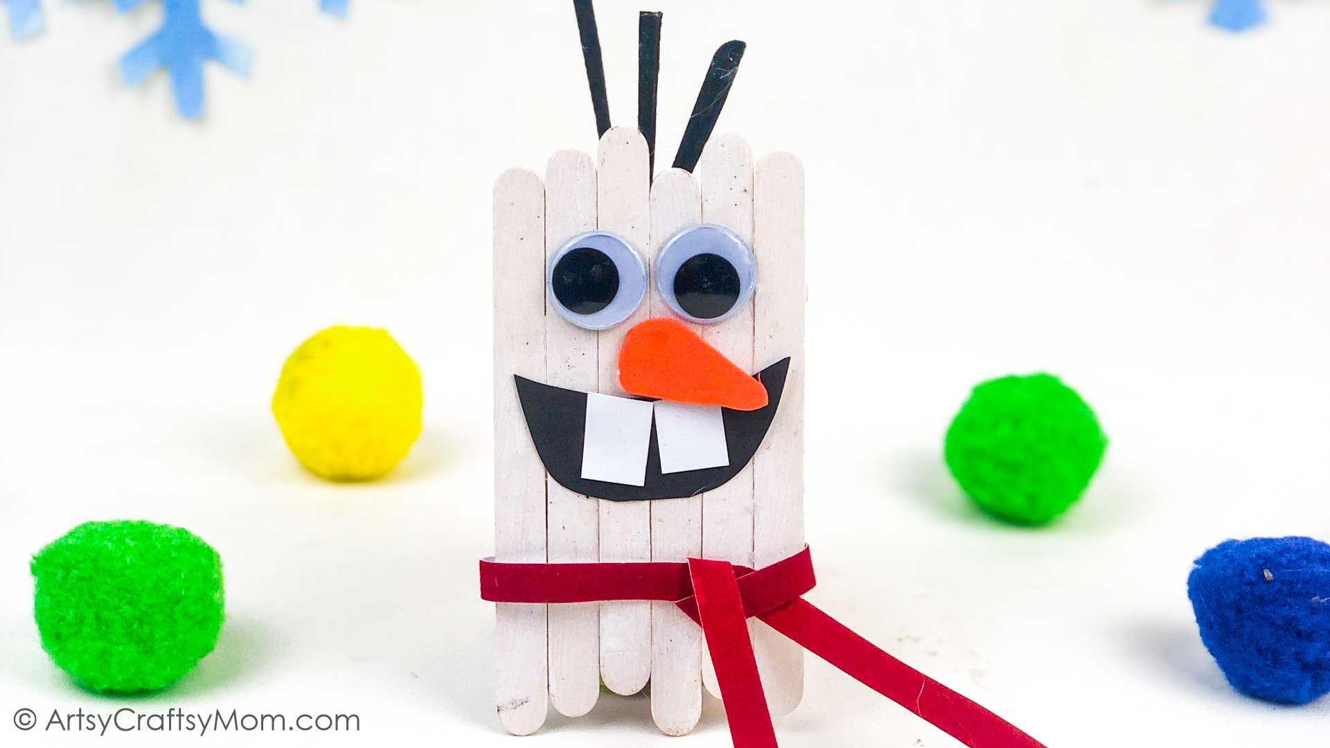 Adorable Craft Stick Olaf Craft for Kids