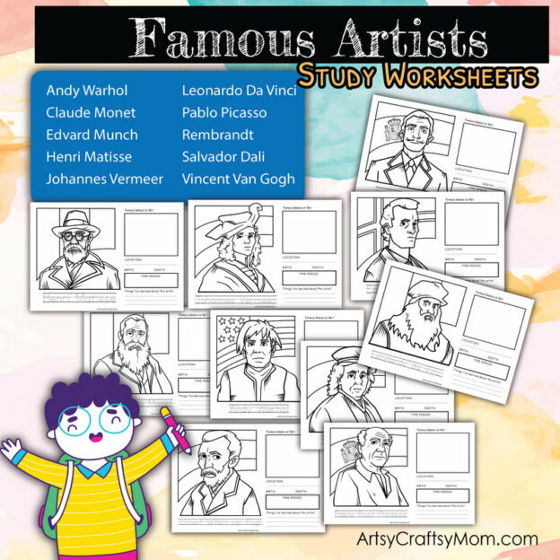 15 Amazing Artist Printables for Kids
