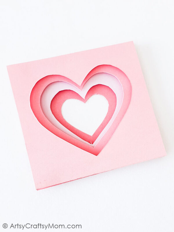 Beautiful 3D Layered Heart Papercraft for Kids
