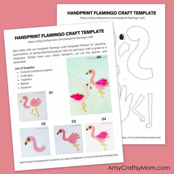 Cute and Easy Handprint Flamingo Craft for Kids