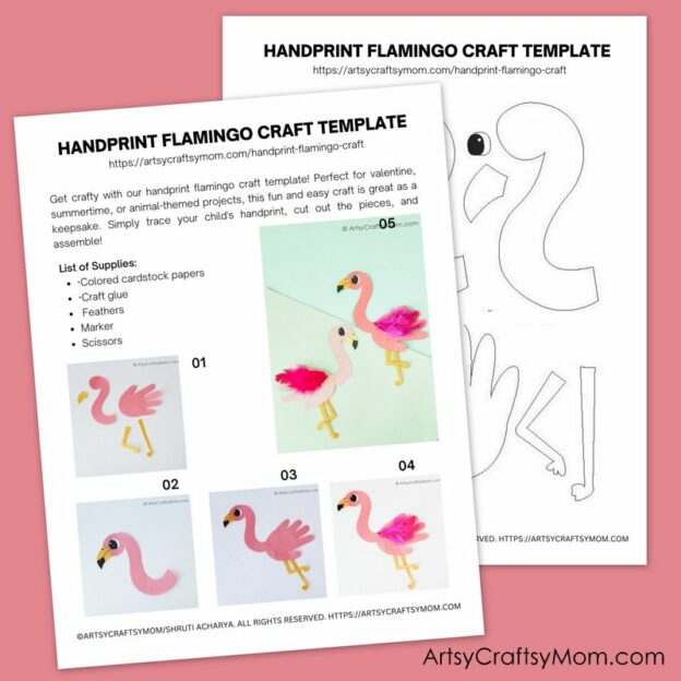 Cute and Easy Handprint Flamingo Craft for Kids