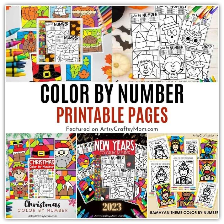 5 Easy and Fun Printable Color By Number Sheets