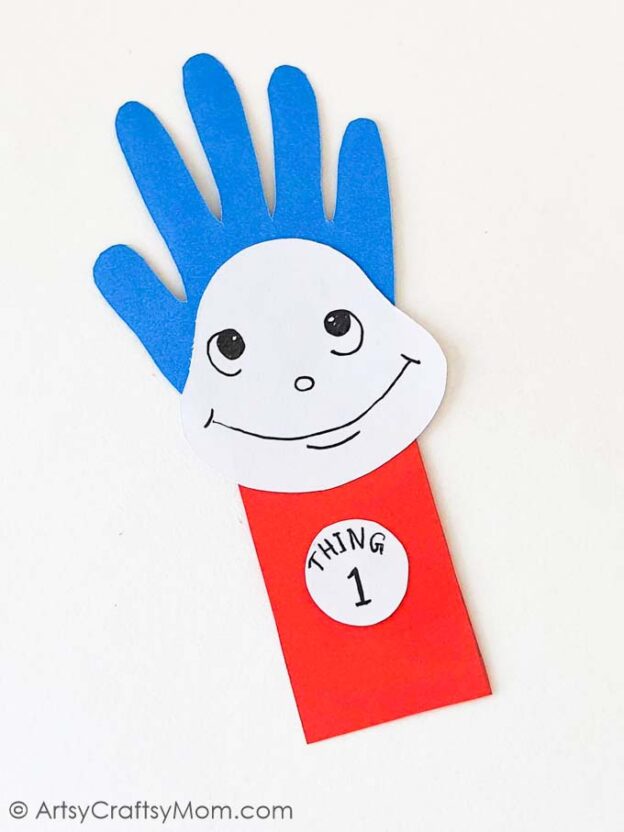 Cheerful Dr. Seuss Handprint Thing1 Thing2 Craft