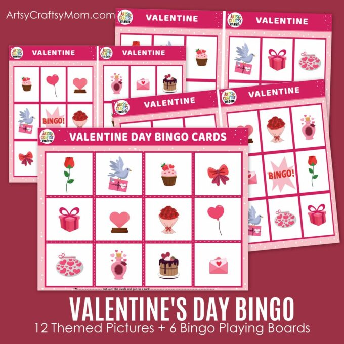 Printable Valentine Themed Bingo - Artsy Craftsy Mom