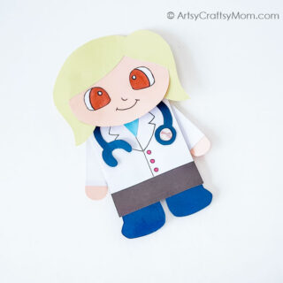 Easy and Cute Paper Bag Doctor Puppet Craft