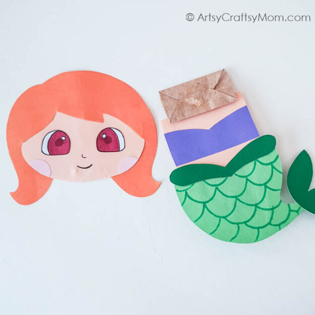 Adorable DIY Paper Bag Mermaid Puppet for Kids