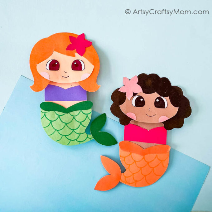 Adorable DIY Paper Bag Mermaid Puppet for Kids