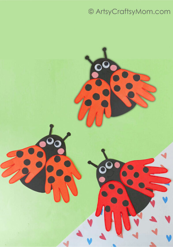 Adorable Handprint Ladybug Craft for Spring