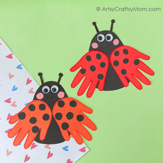 Adorable Handprint Ladybug Craft for Spring