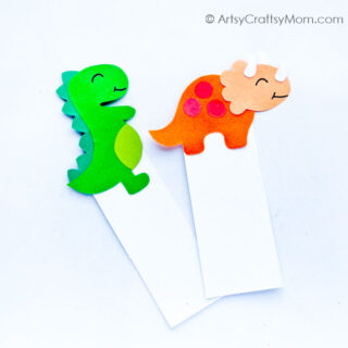 Easy DIY Paper Dinosaur Bookmarks for Kids